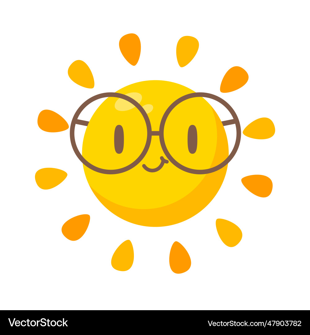 Cartoon sun with cute faces for children Vector Image