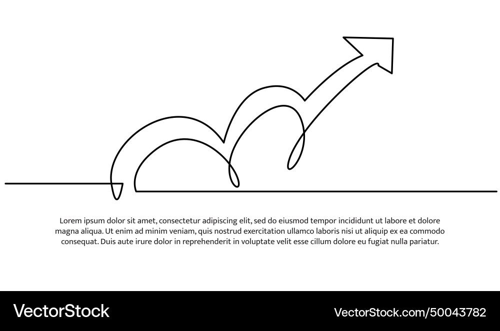 Continuous line design of arrow one Royalty Free Vector