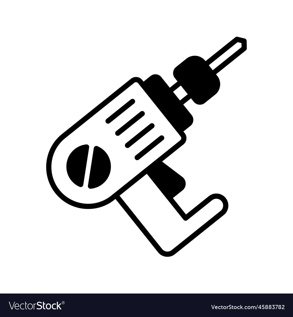 Drill solid icon style eps Royalty Free Vector Image