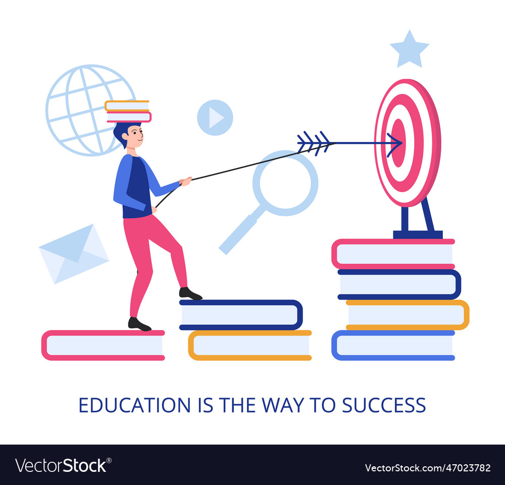 Education is the way to success flat design Vector Image