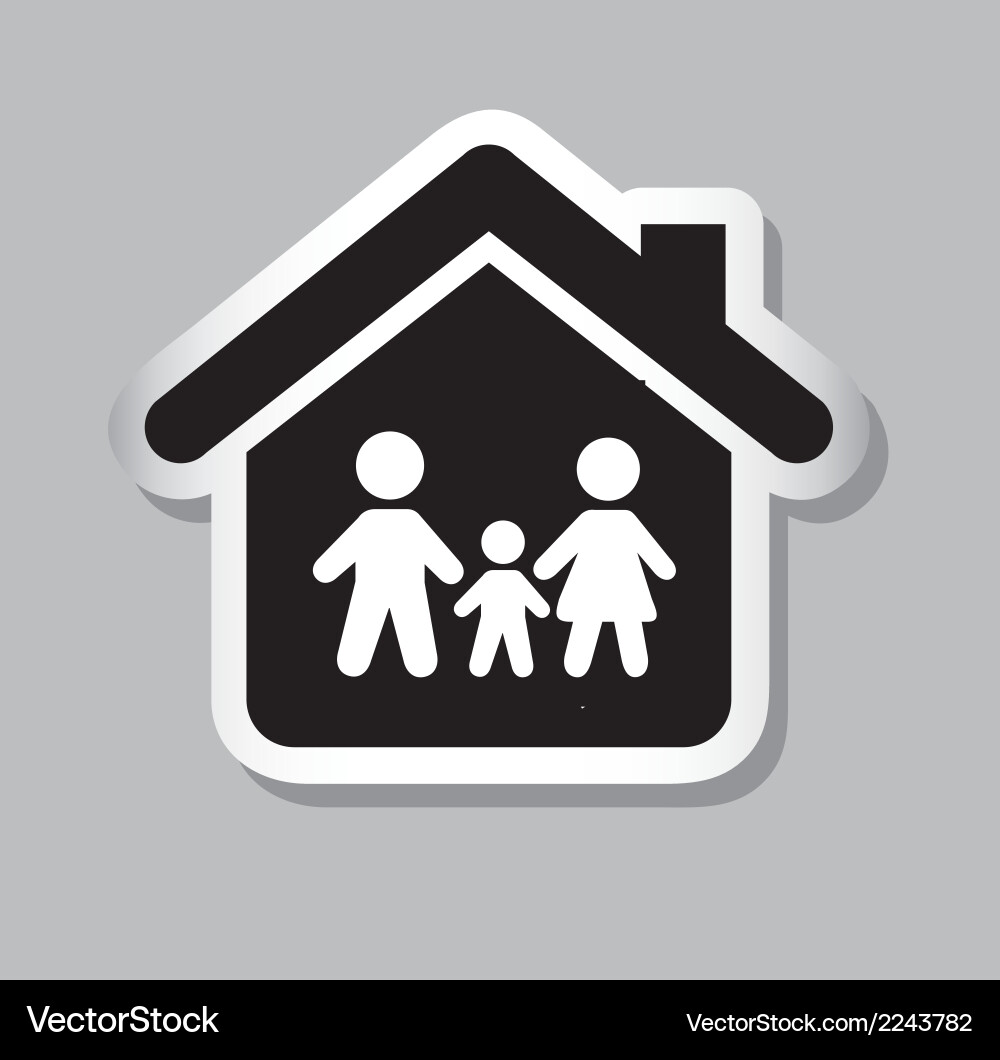 Family insurance over gray background Royalty Free Vector