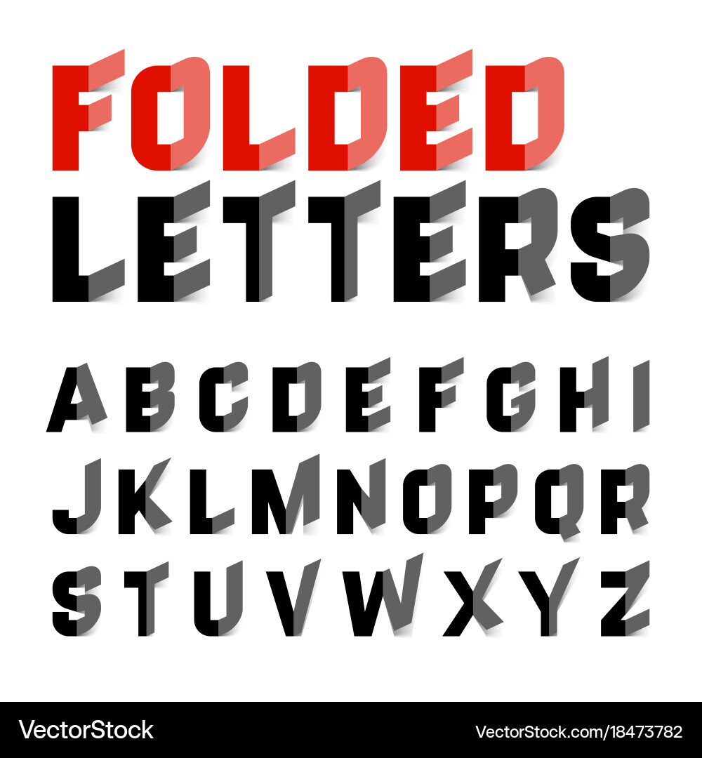 Folded alphabet letters Royalty Free Vector Image
