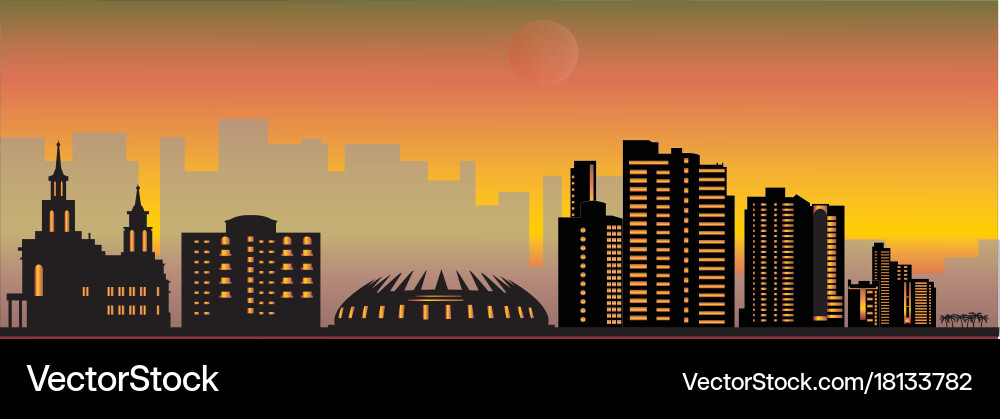 Fortaleza city skyline Royalty Free Vector Image