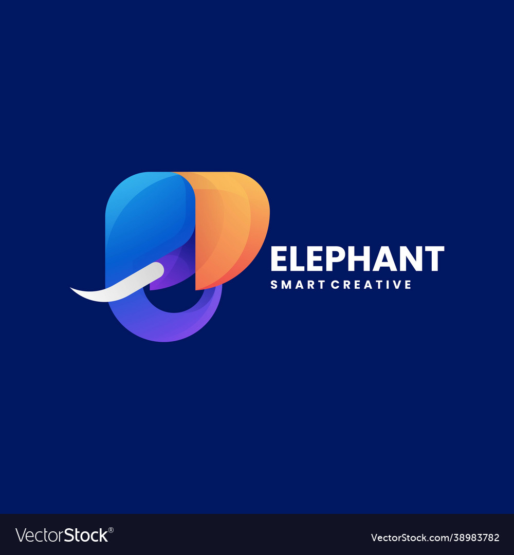 Logo elephant gradient colorful style Royalty Free Vector