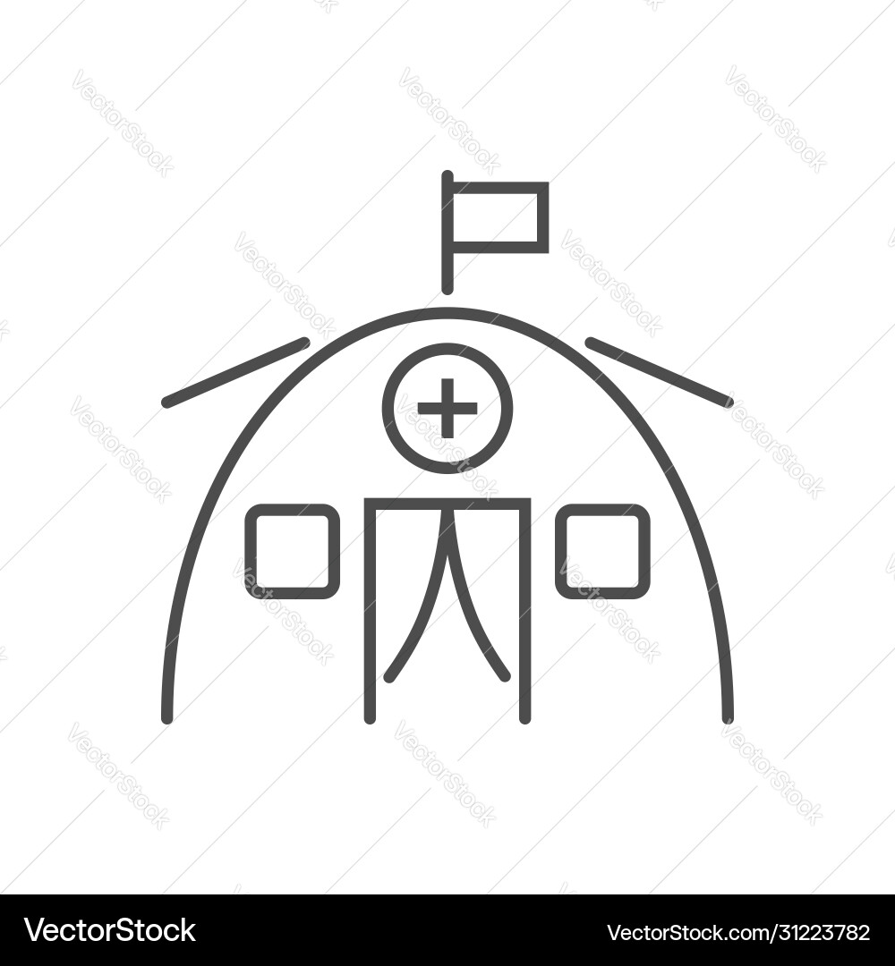 Medical tent related thin line icon Royalty Free Vector