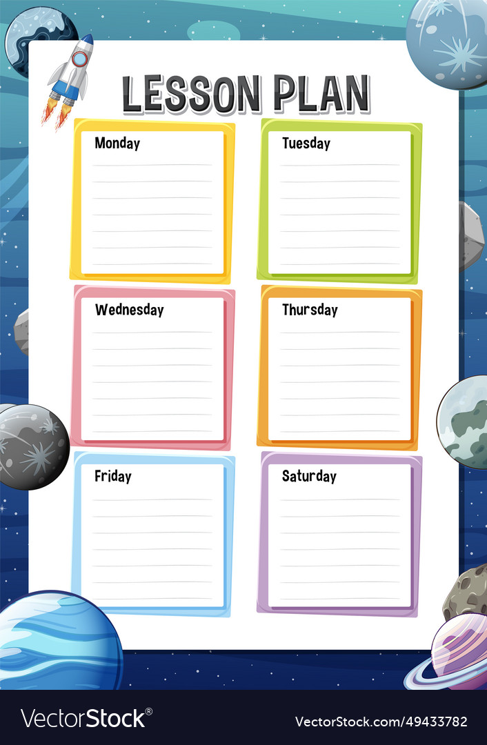 Outer space planet background for lesson plan Vector Image