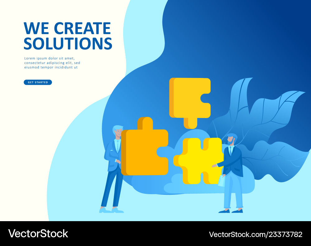 Set landing page template people business app Vector Image