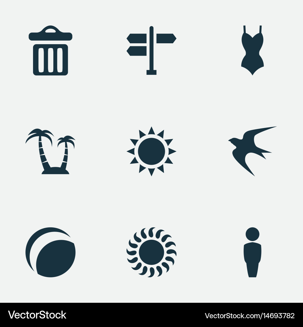 Set of simple beach icons Royalty Free Vector Image