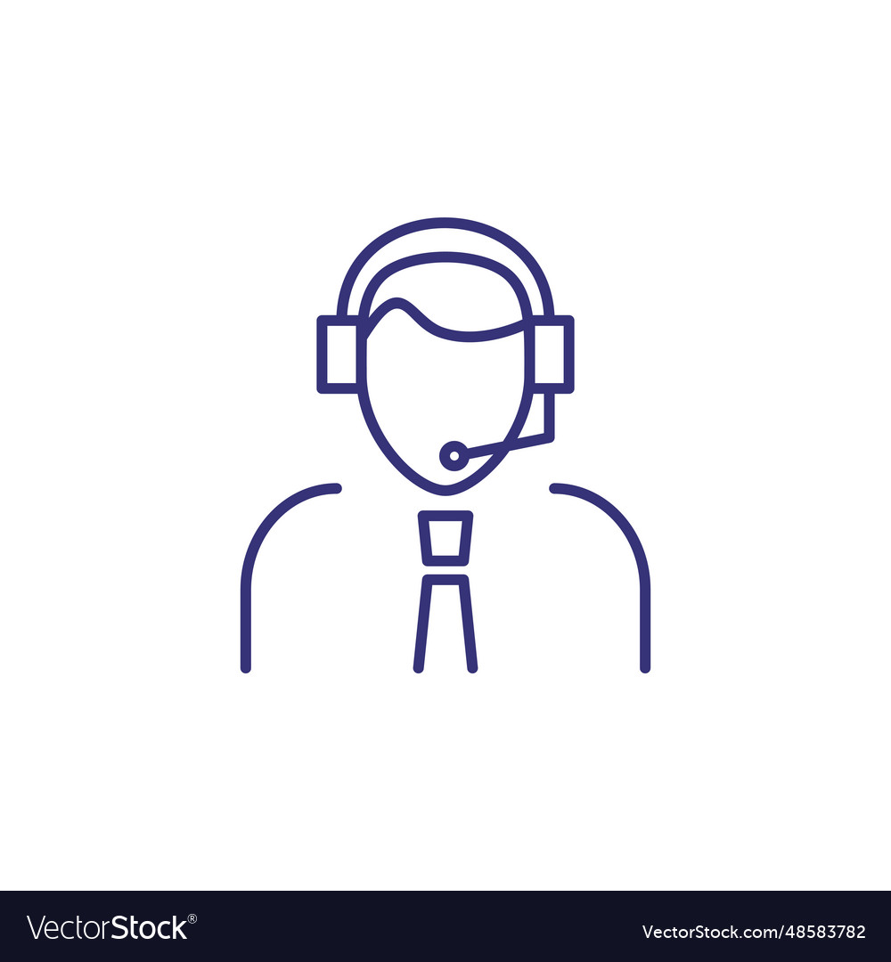 Support Operator Line Icon Royalty Free Vector Image 