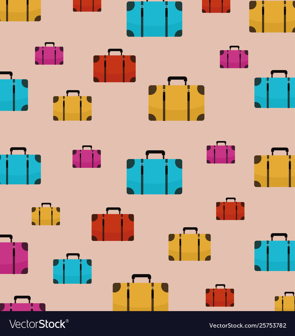 Travel suitcase pattern background Royalty Free Vector Image