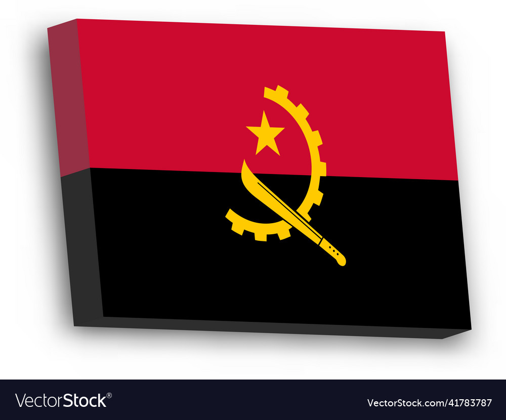 3d flag of angola Royalty Free Vector Image - VectorStock