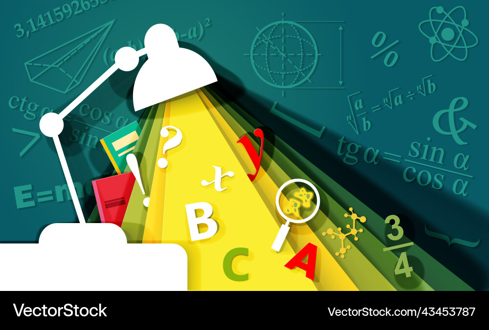 Back to school paper cut art design Royalty Free Vector
