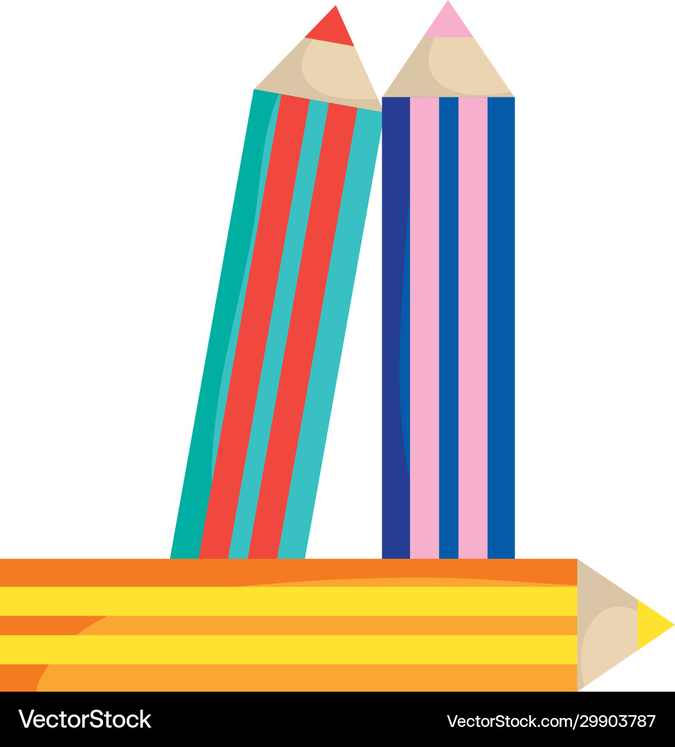 Back to school pencils color draw art write icon Vector Image