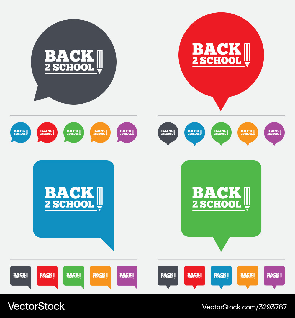 Back to school sign icon 2 school symbol Vector Image