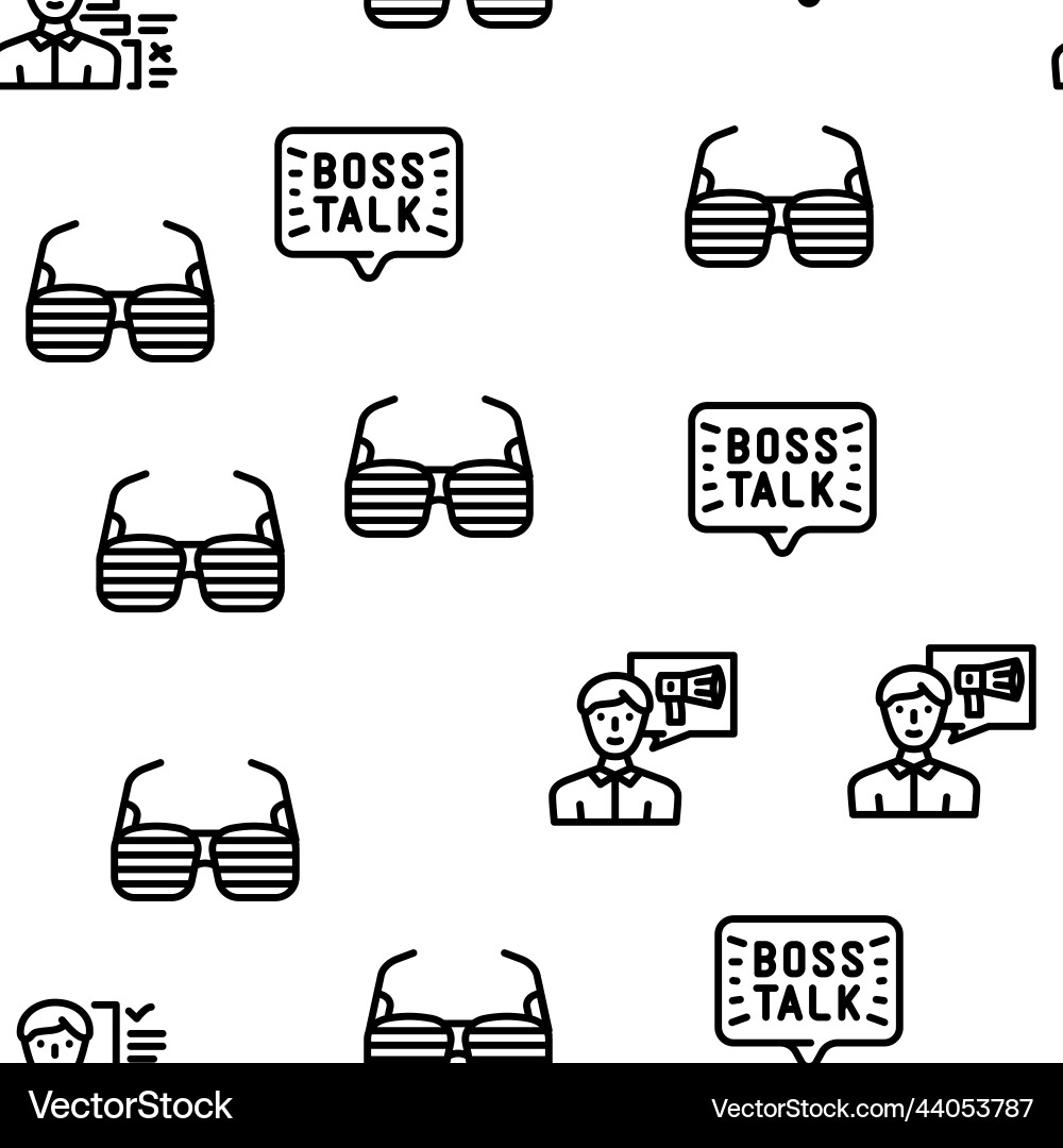 Boss leader businessman accessory seamless Vector Image