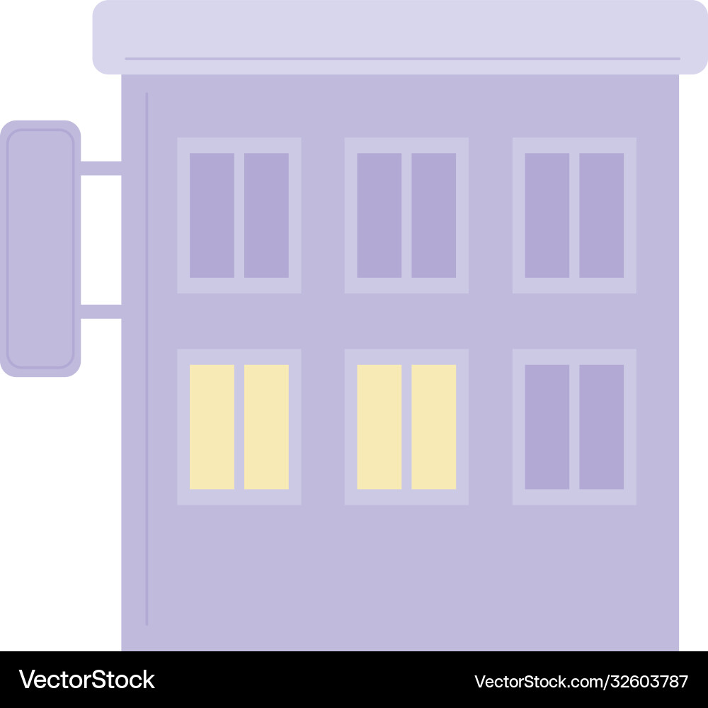 Building commercial facade exterior isolated Vector Image