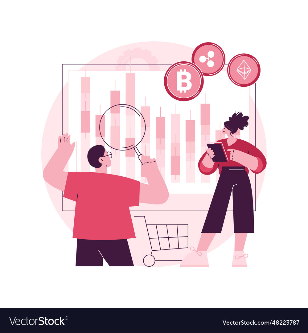 Cryptocurrency trading desk abstract concept Vector Image Cryptocurrency trading desk abstract concept Vector Image
