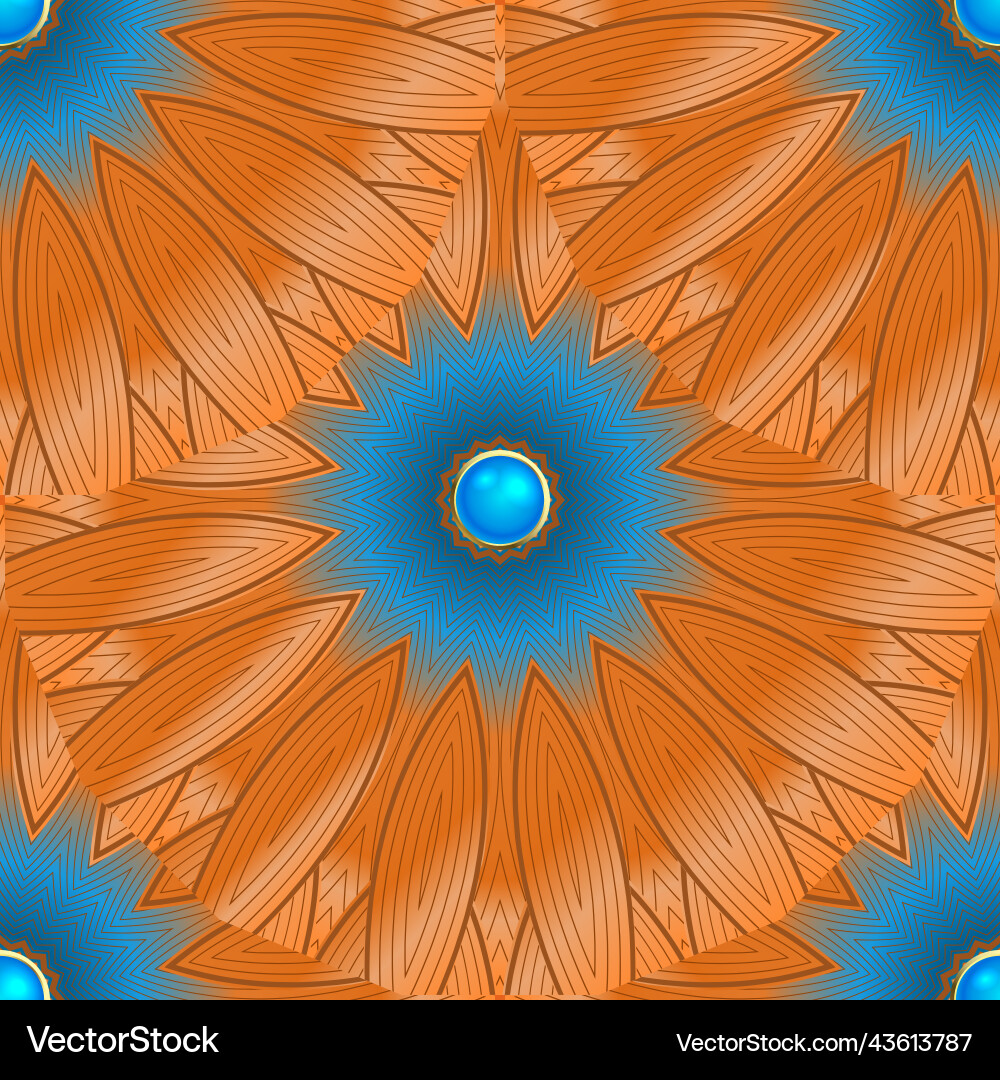 Floral colorful round mandalas seamless pattern Vector Image