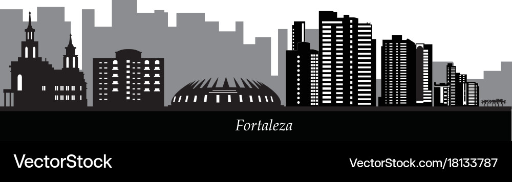 Fortaleza city skyline Royalty Free Vector Image