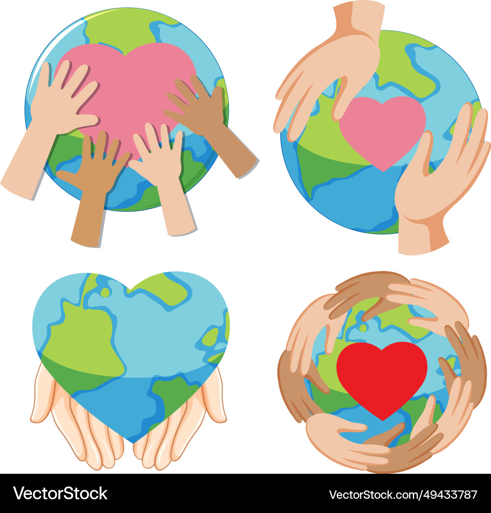 Hands holding globe sign and symbol Royalty Free Vector