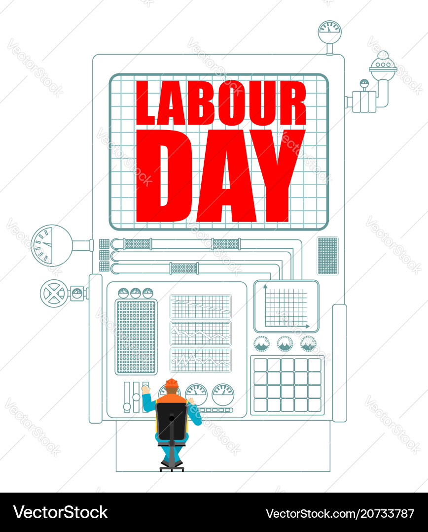Labor day worker in helmet at work international Vector Image