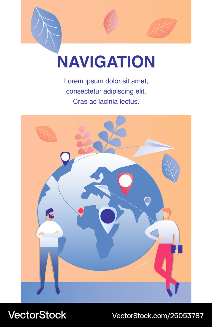 Logistics navigation system flyer template Vector Image