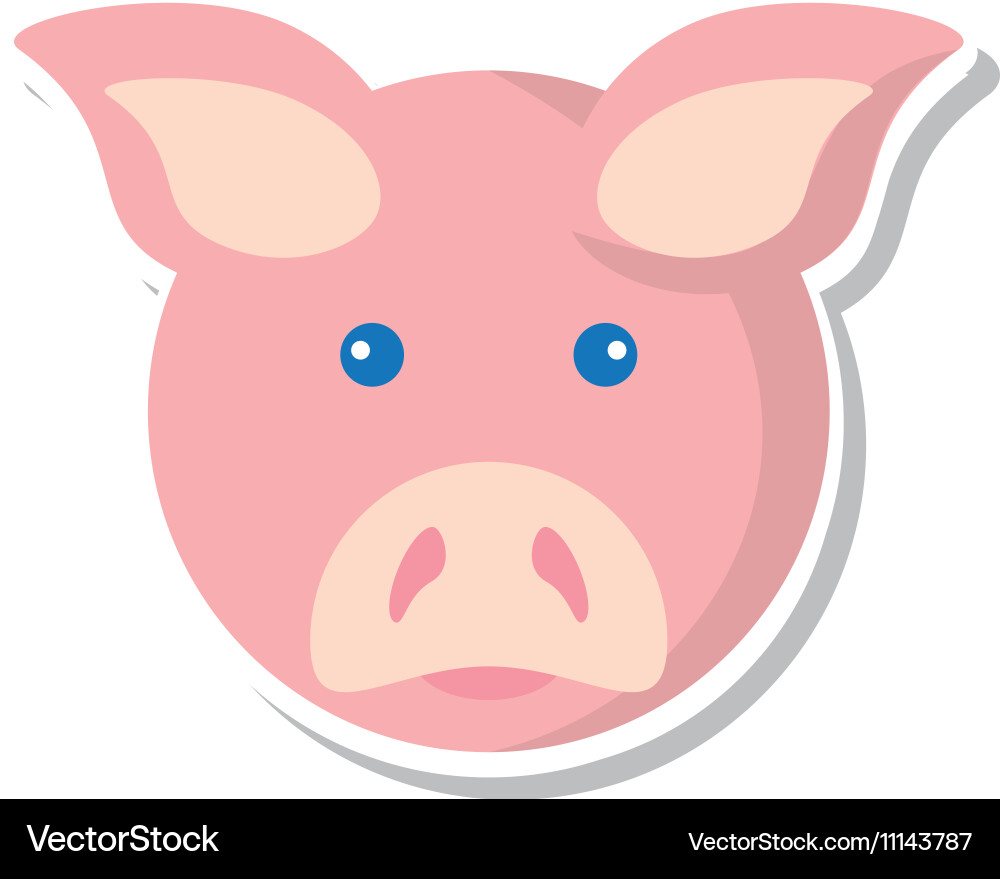 Pig animal farm isolated icon Royalty Free Vector Image