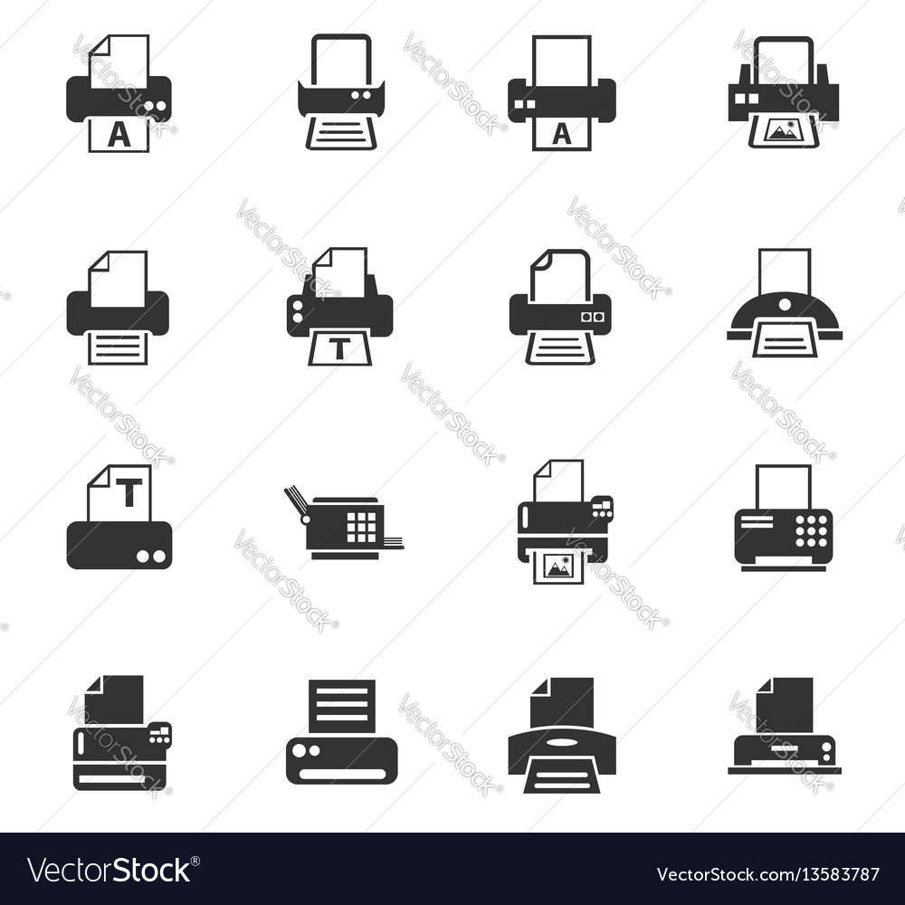 Print icon set Royalty Free Vector Image - VectorStock