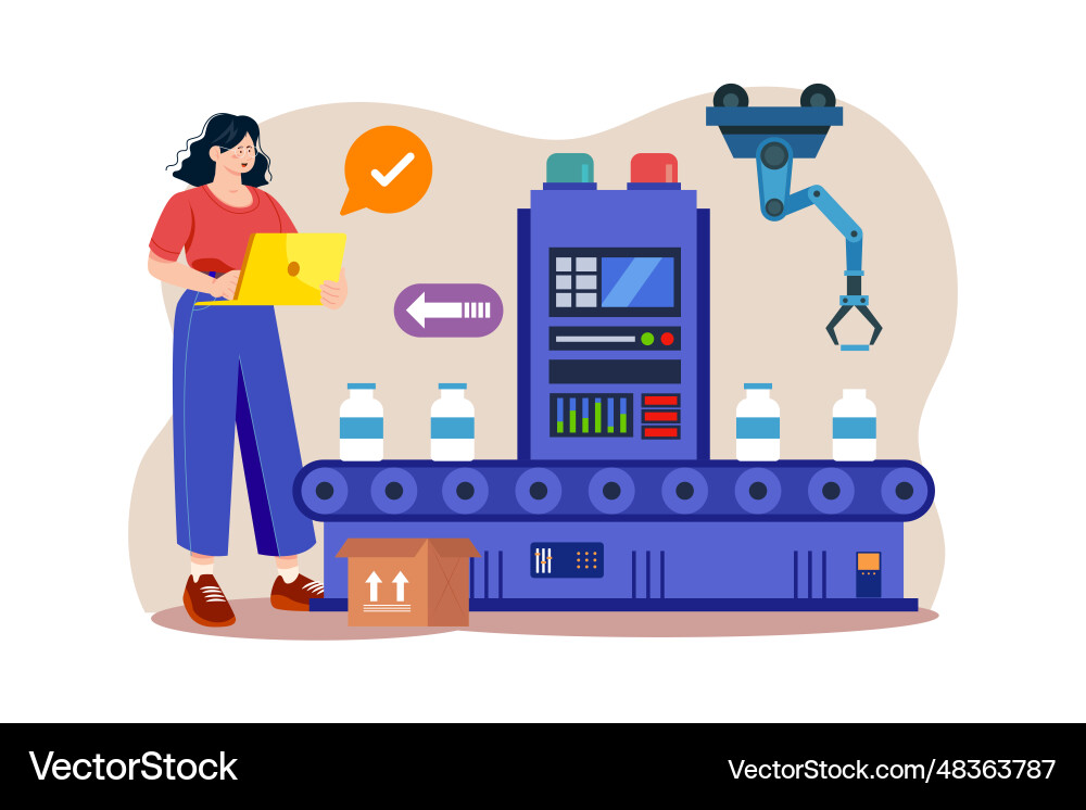 Production line concept on white background Vector Image