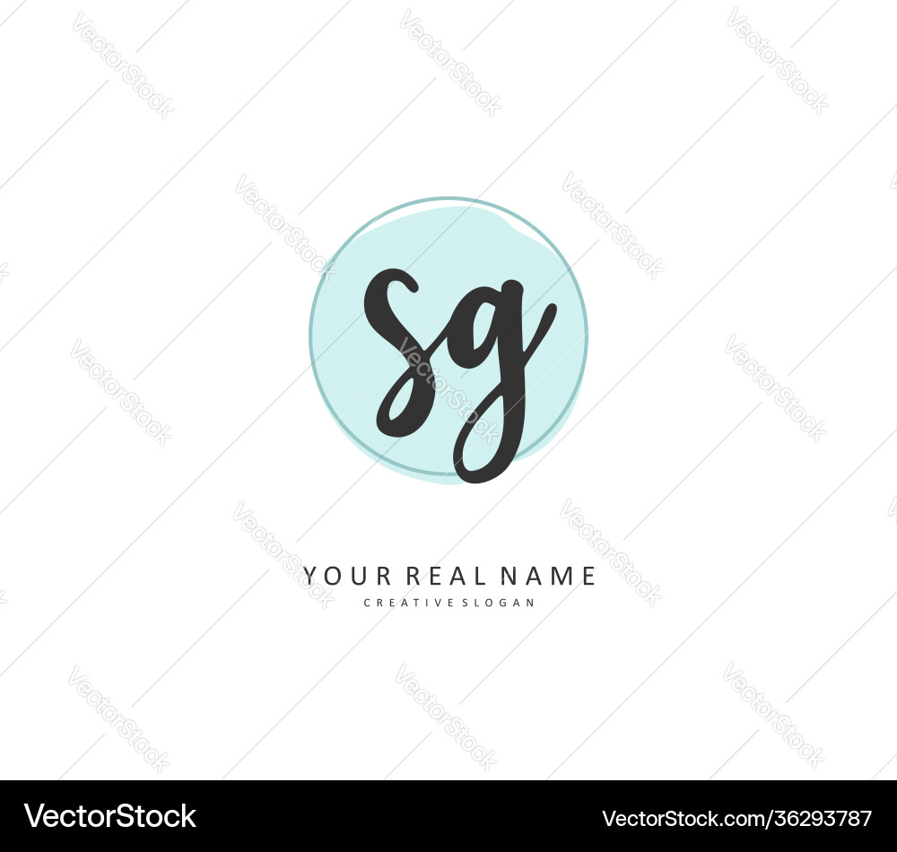 Sg initial letter handwriting and signature logo Vector Image