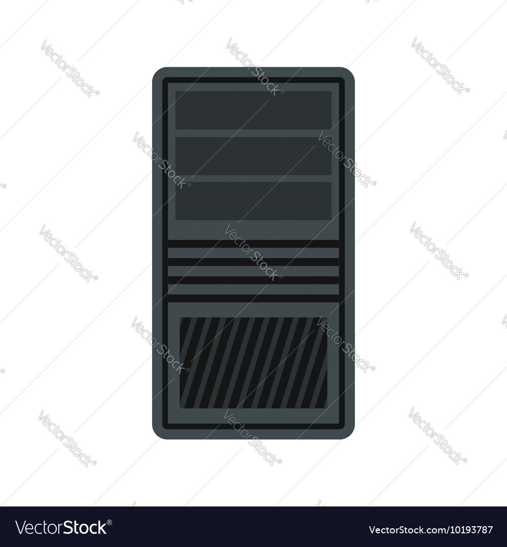 System unit computer icon flat style Royalty Free Vector