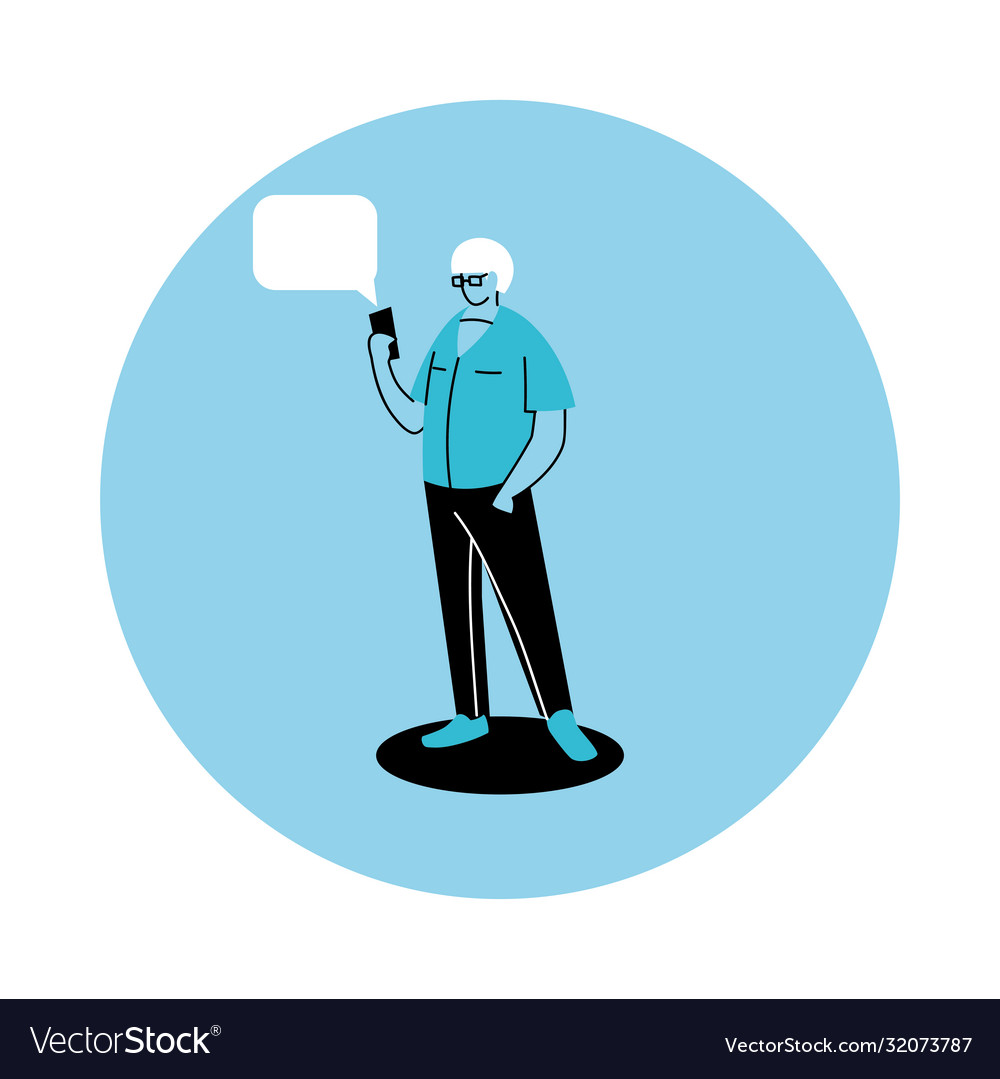Young man using an electronic device Royalty Free Vector