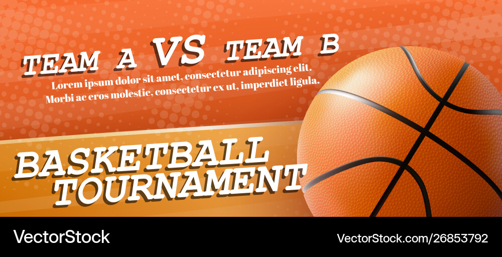 Basketball tournament ad flyer realistic Vector Image