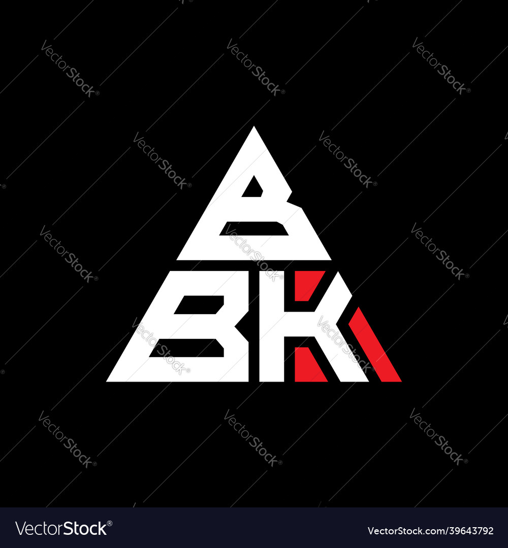Bbk triangle letter logo design Royalty Free Vector Image