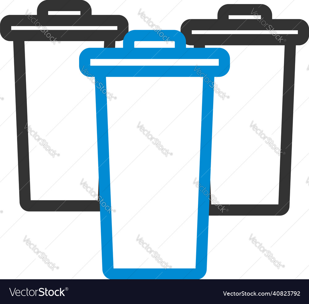 Garbage containers with separated trash icon Vector Image Garbage containers with separated trash icon Vector Image