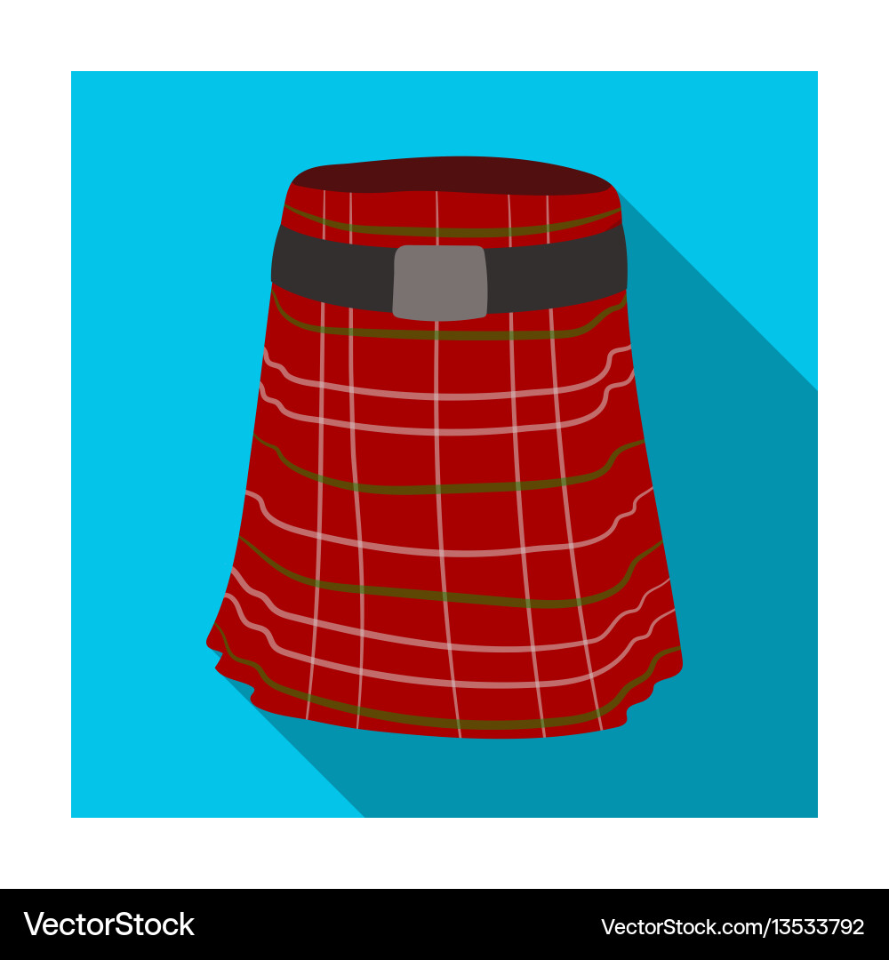 Kilt icon in flat style isolated on white Vector Image