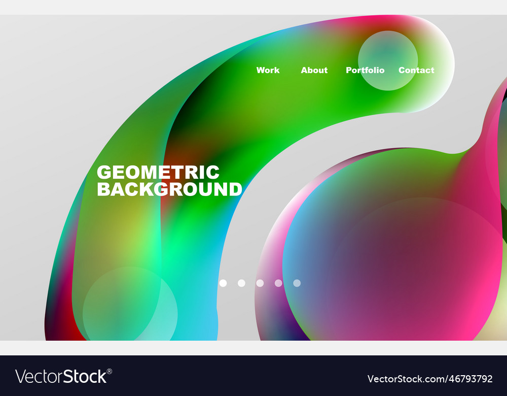 Landing page abstract liquid background flowing Vector Image