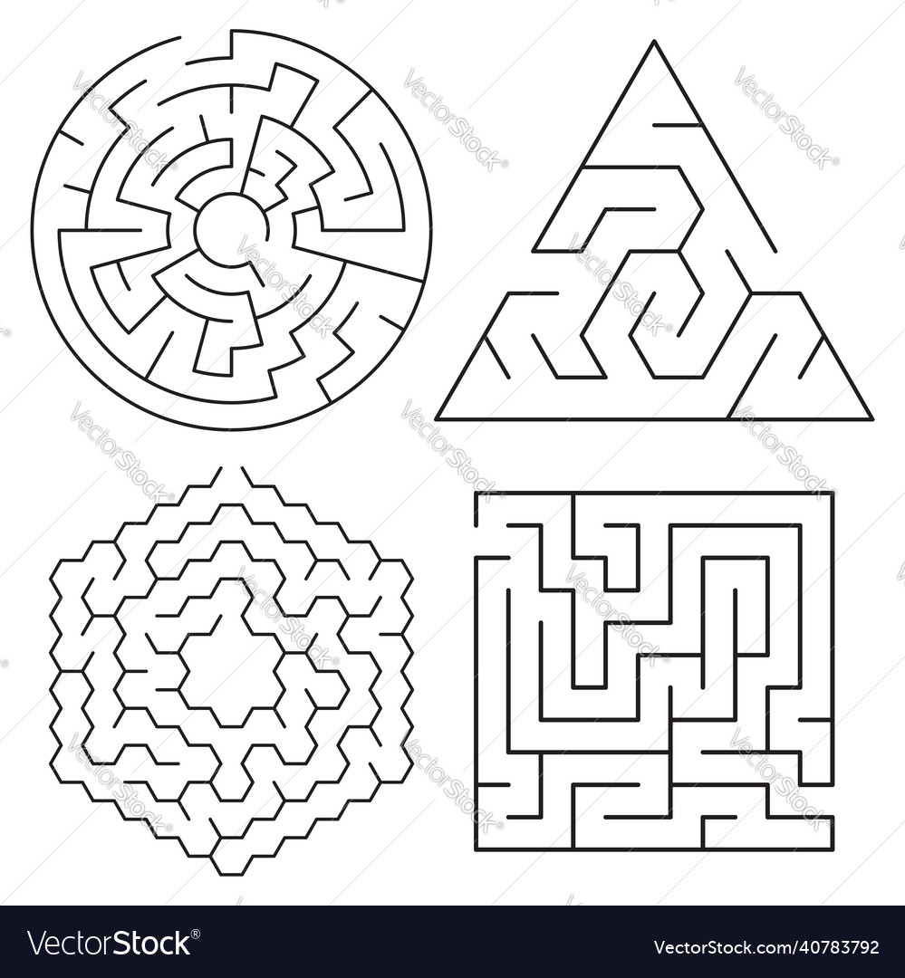 Maze puzzles collection Royalty Free Vector Image