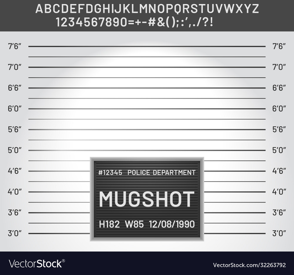 Mugshot Template Police Lineup Board Royalty Free Vector