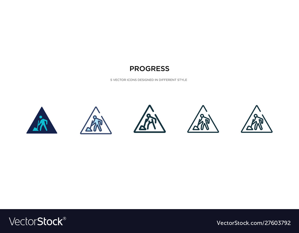Progress icon in different style two colored Vector Image