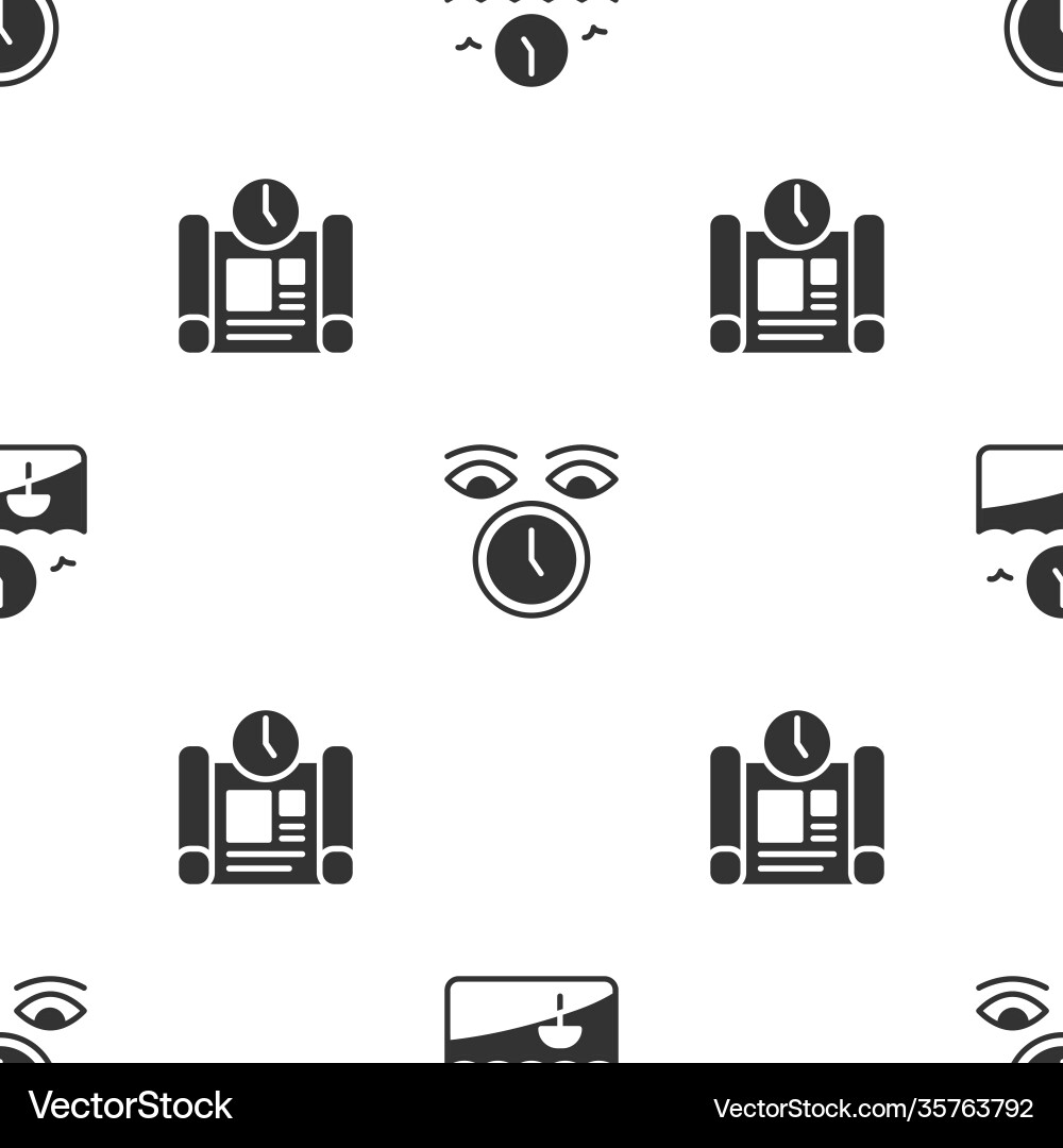 Set vacation time clock and project plan Vector Image