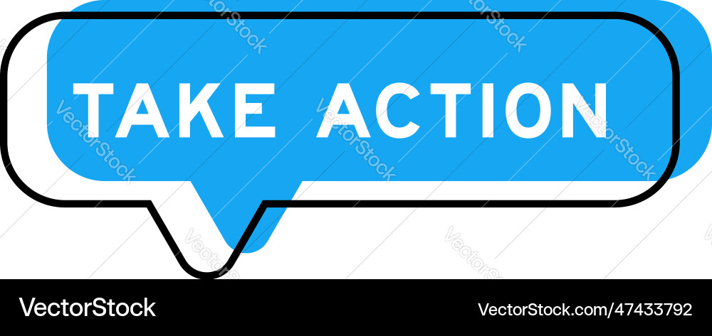 Speech banner and blue shade with word take Vector Image