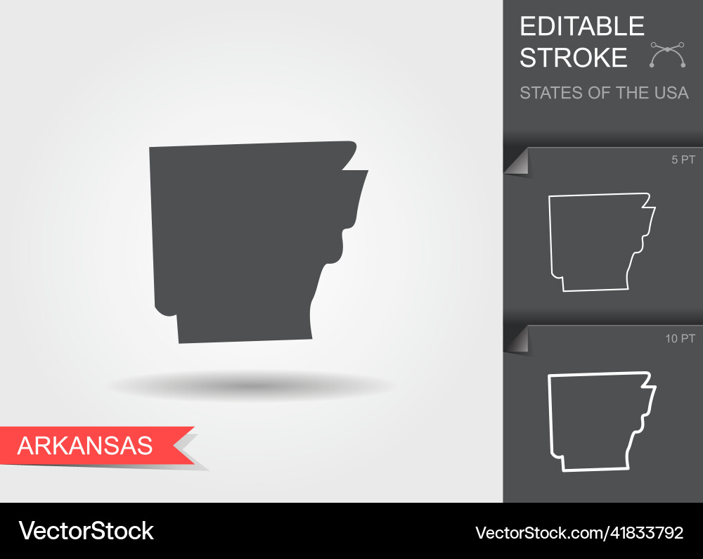 Stylized map of the us state arkansas Royalty Free Vector