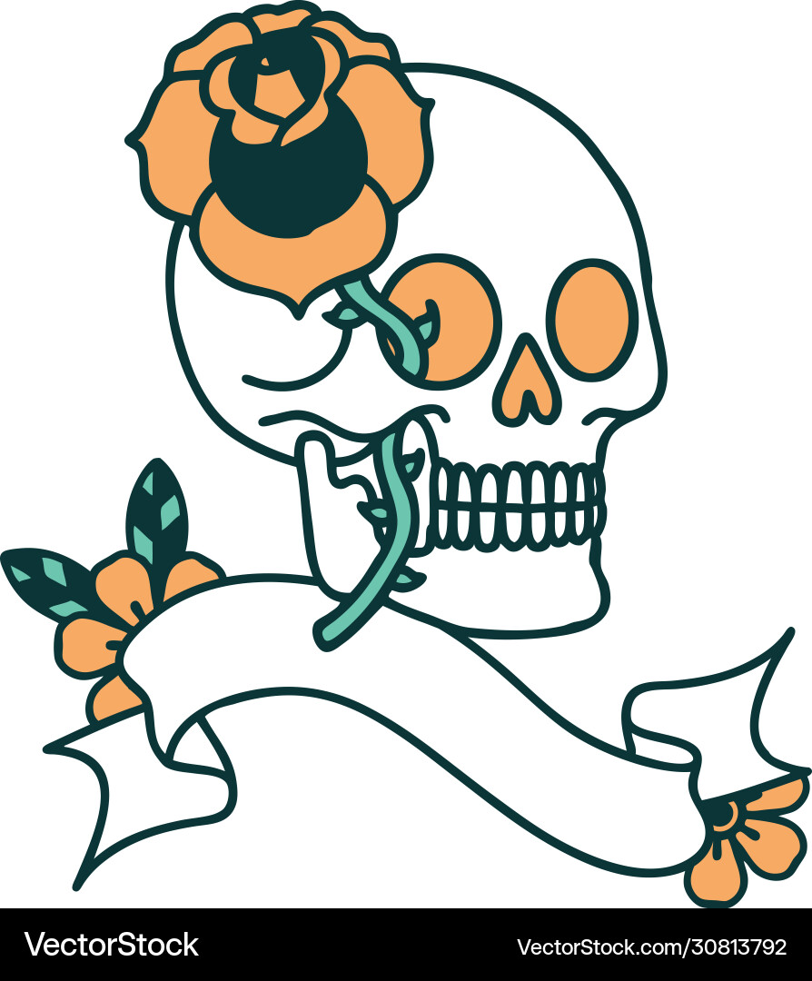 Traditional Rose Tattoo Flash Banner