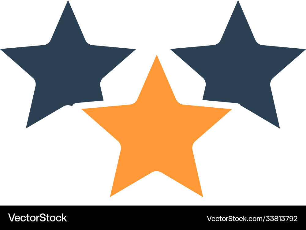 Three stars customer review colored icon rating Vector Image