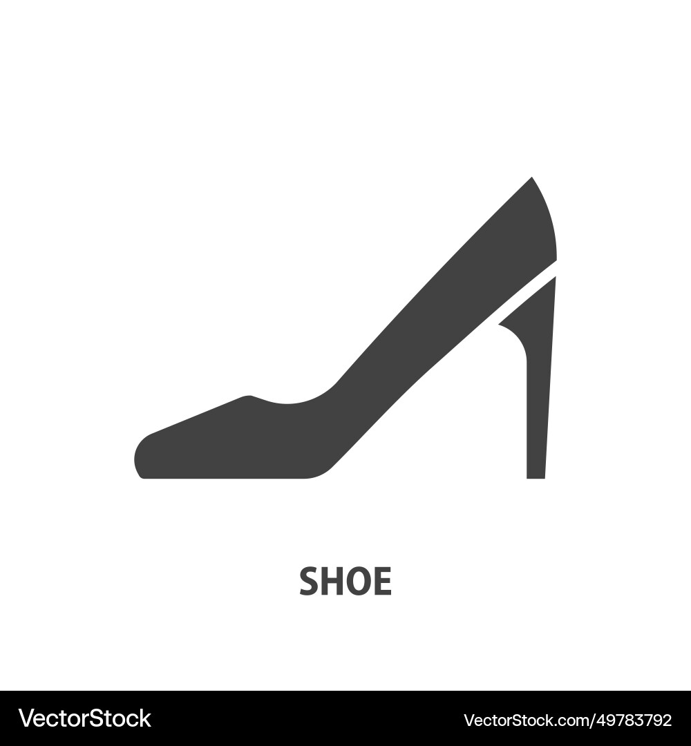 Woman shoe glyph icon Royalty Free Vector Image