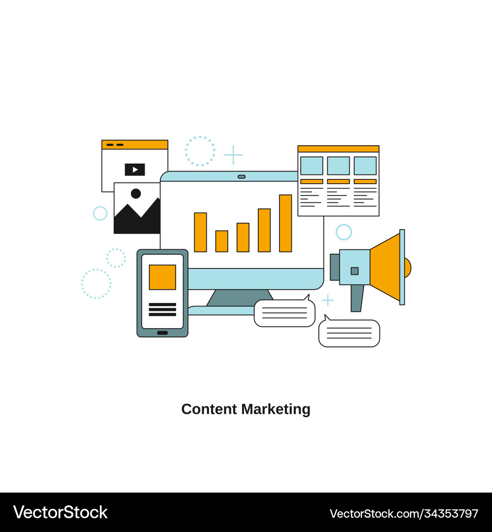 Content marketing concept marketing Royalty Free Vector