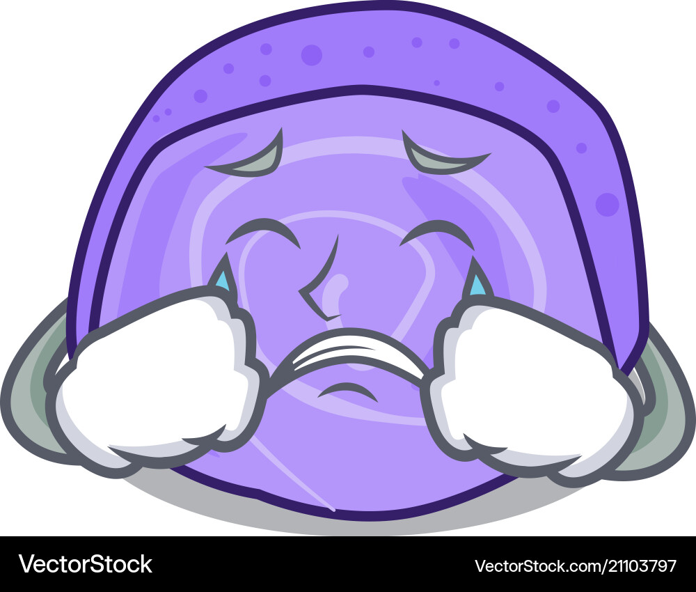 Crying blueberry roll cake mascot cartoon Vector Image