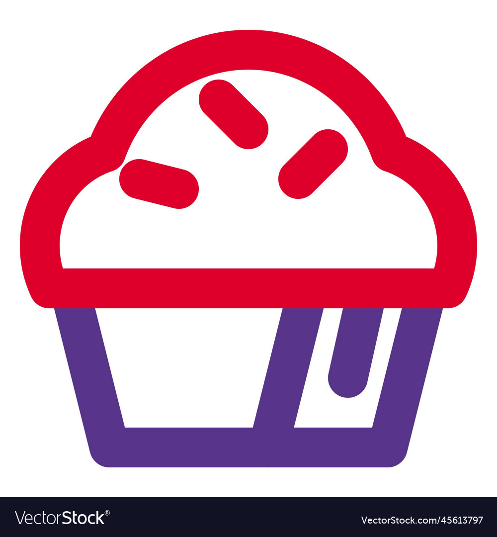 Delicious cupcake garnished with sprinkles Vector Image