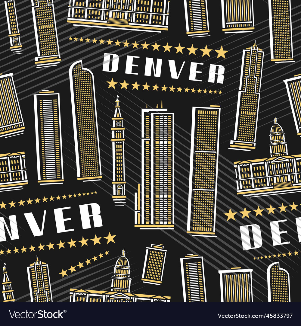 Denver seamless pattern Royalty Free Vector Image